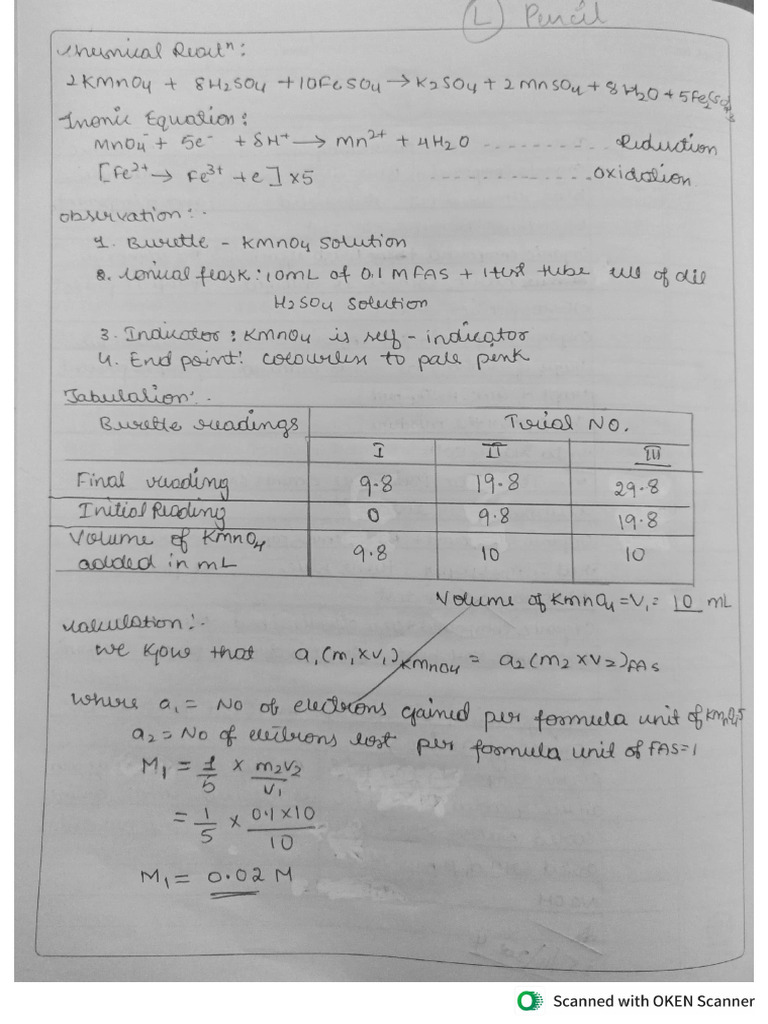 Chemistry PUC Practical Record | PDF