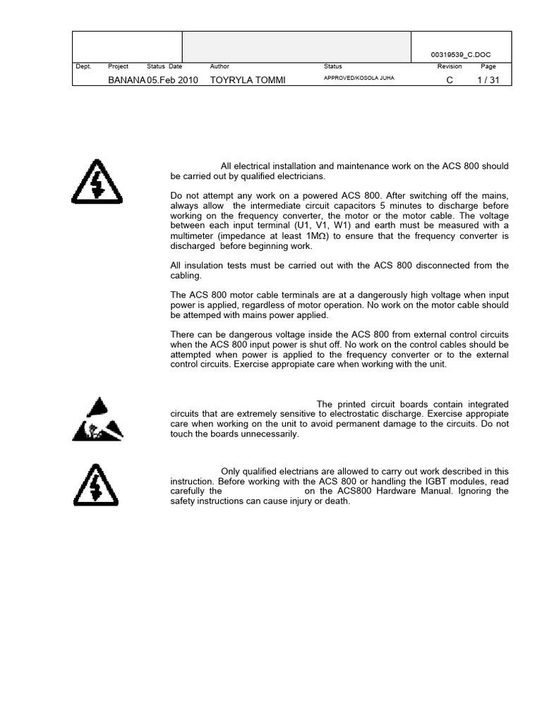 ABB ACS800 DSU Troubleshooting Manual | PDF | Fuse (Electrical ...