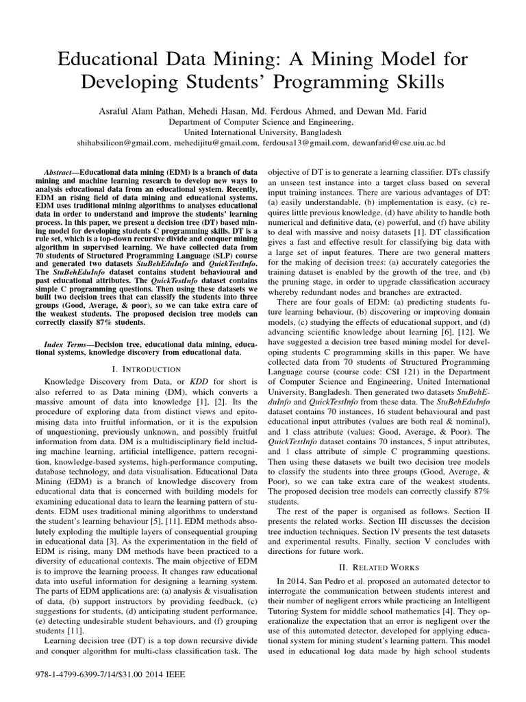 Educational Data Mining | PDF | Machine Learning | Data