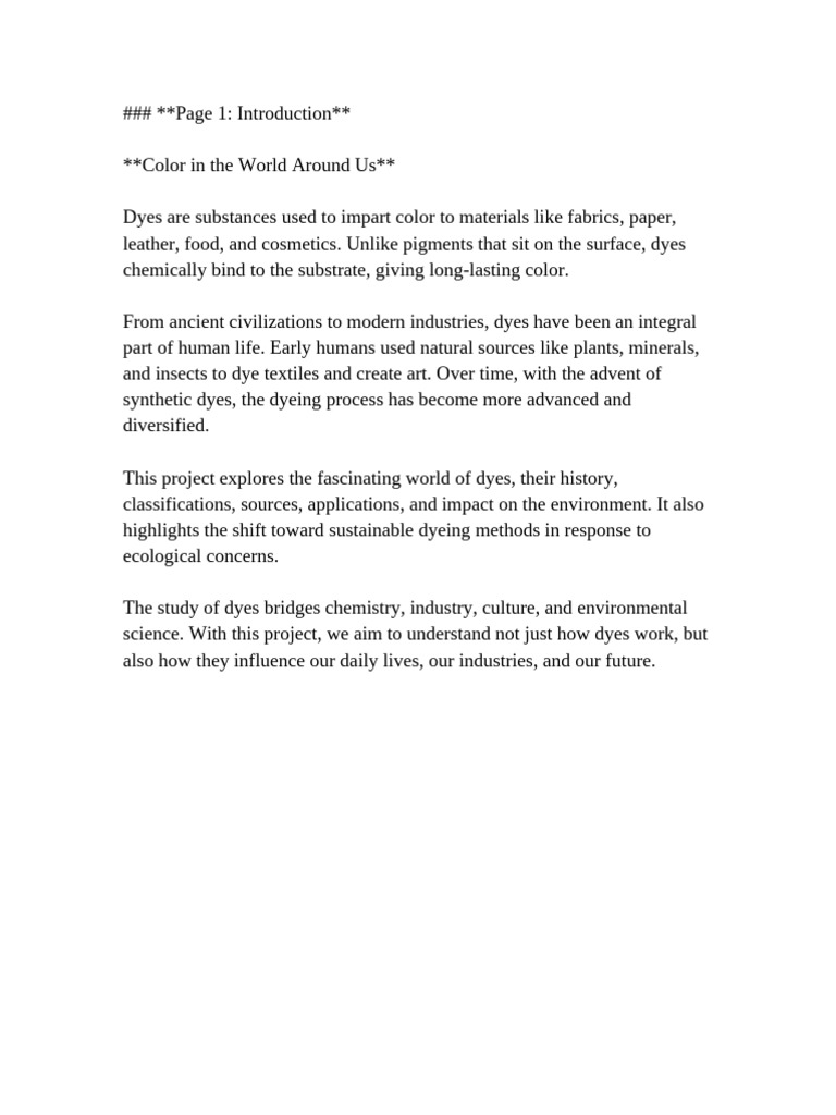 Dyes Project | PDF