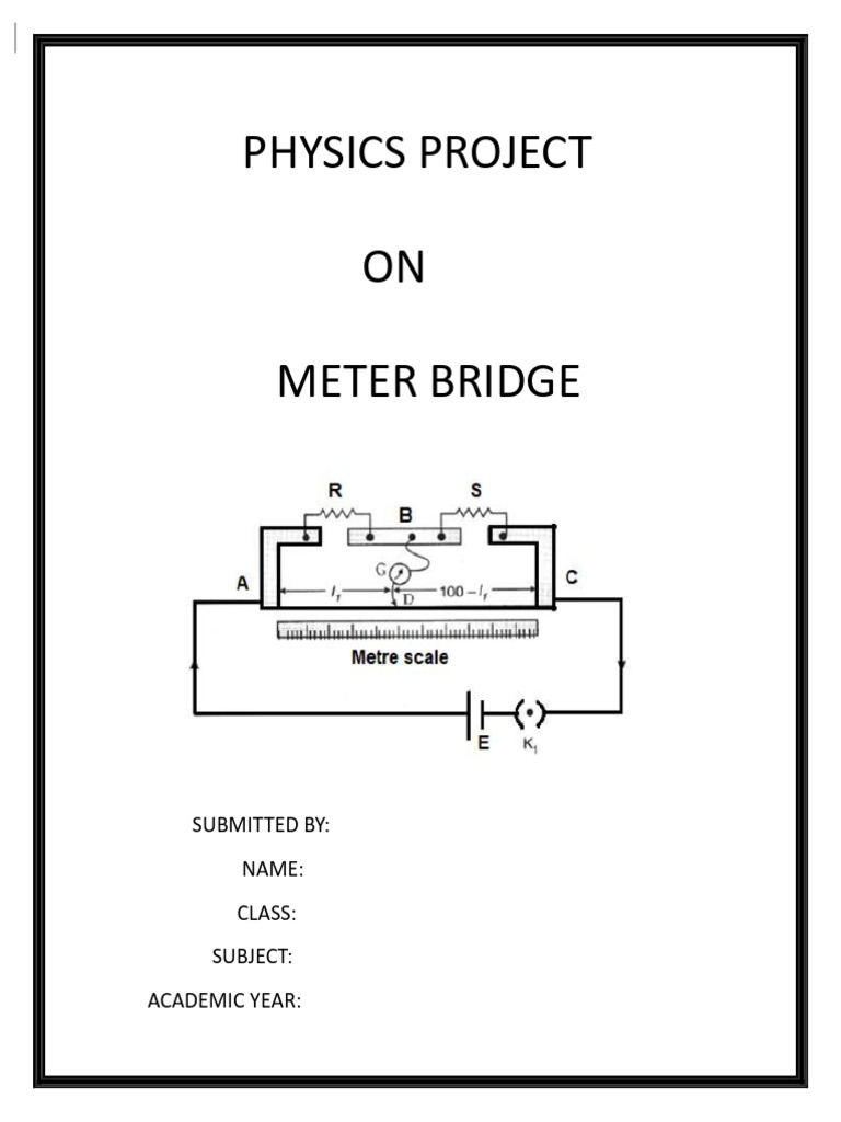 Meter Bridge Experiment Overview | PDF | Resistor | Series And Parallel ...