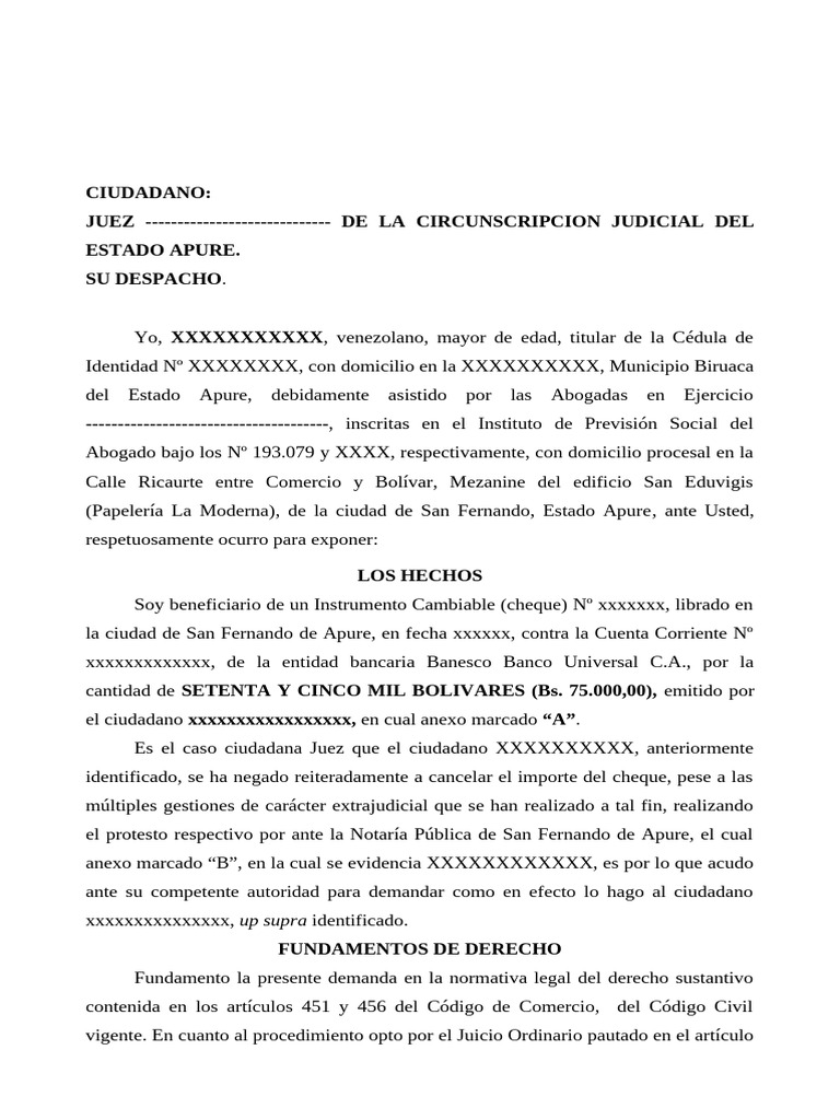 Chque De La Civi