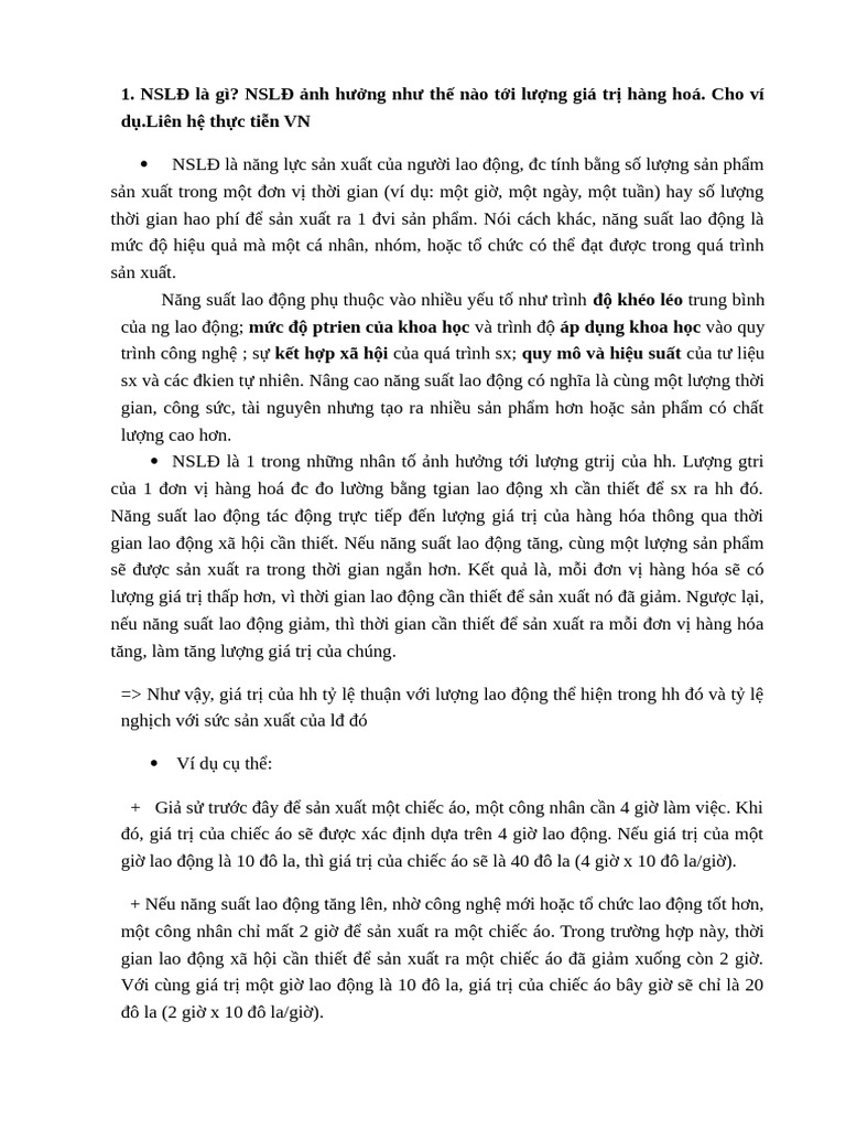 Câu Hỏi Kinh Tế Chính Trị Ktra | PDF