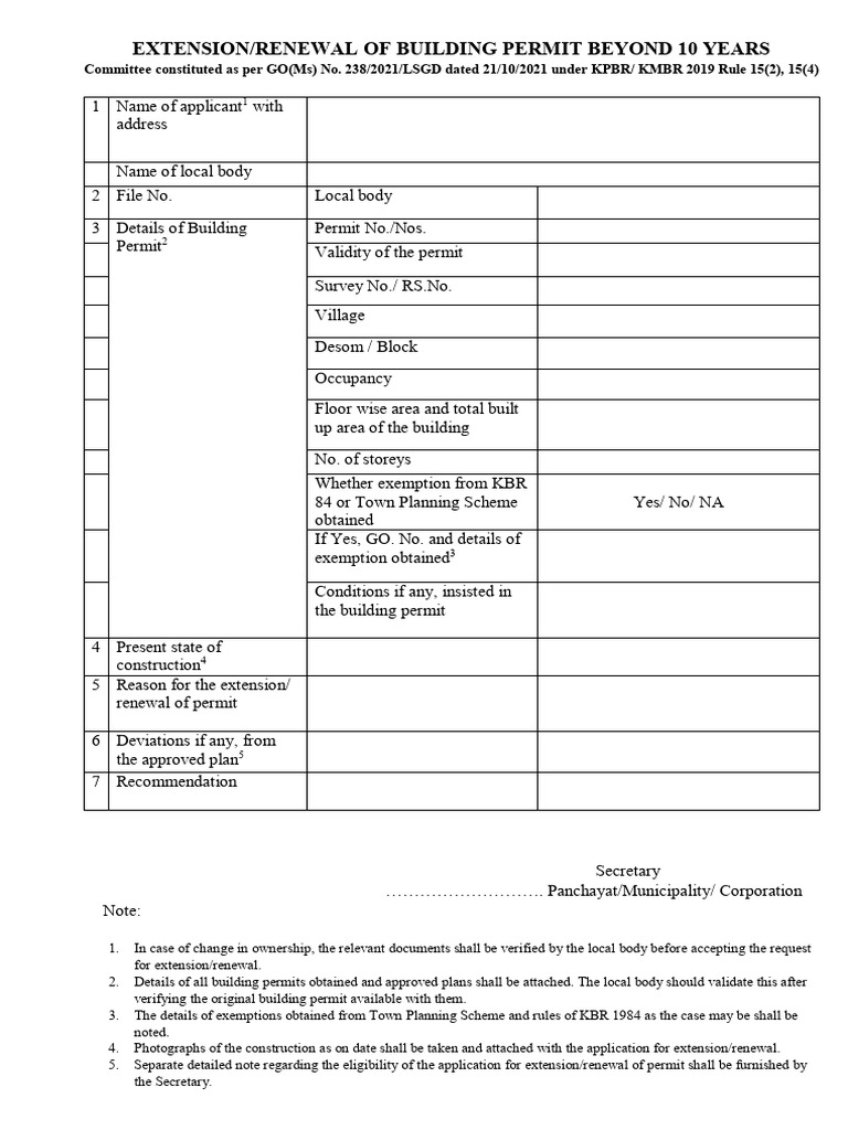 Building Permit Extension/Renewal Process | PDF