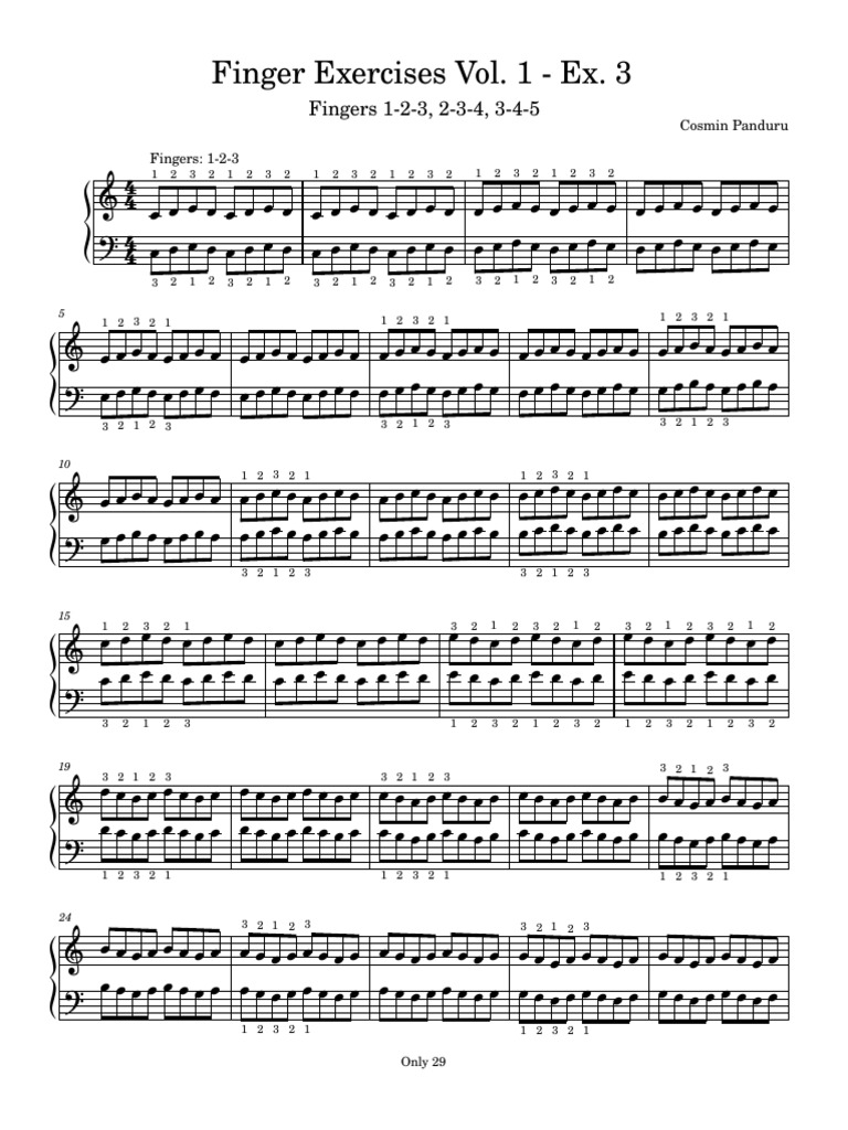 Beginner Piano Finger Exercises | PDF