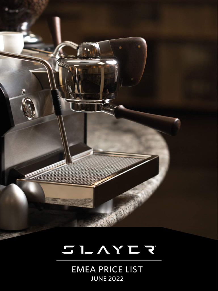 EMEA Price List for Slayer Espresso Machines | PDF | Water Purification ...