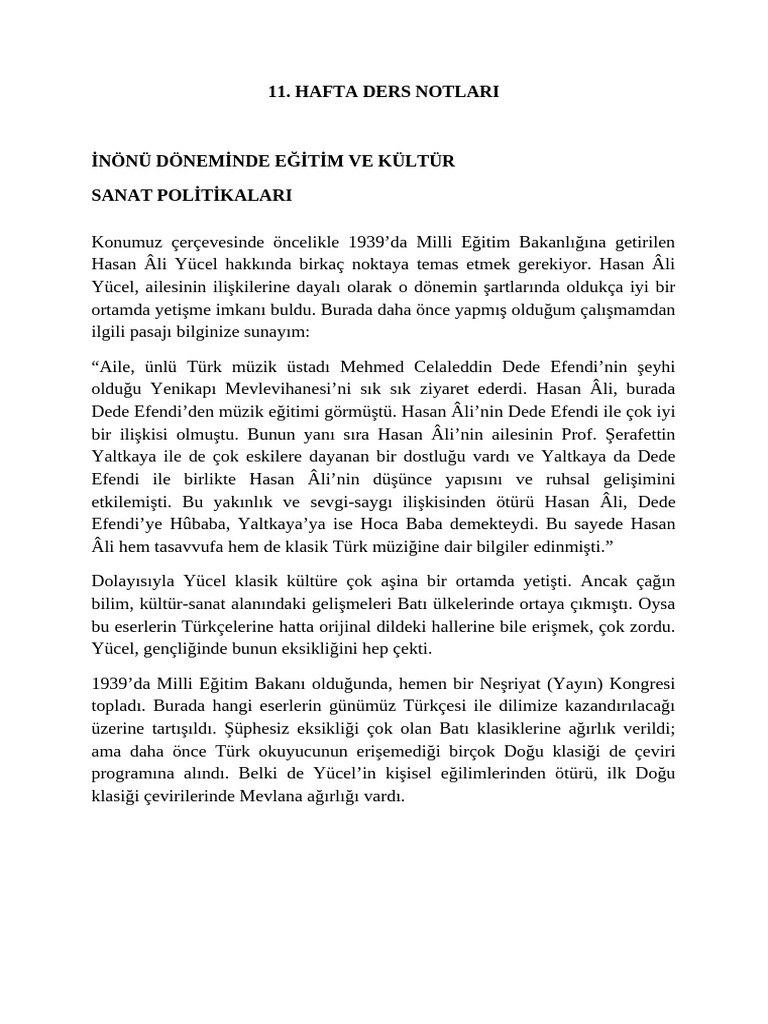 Hafta Ders Notlari - y | PDF