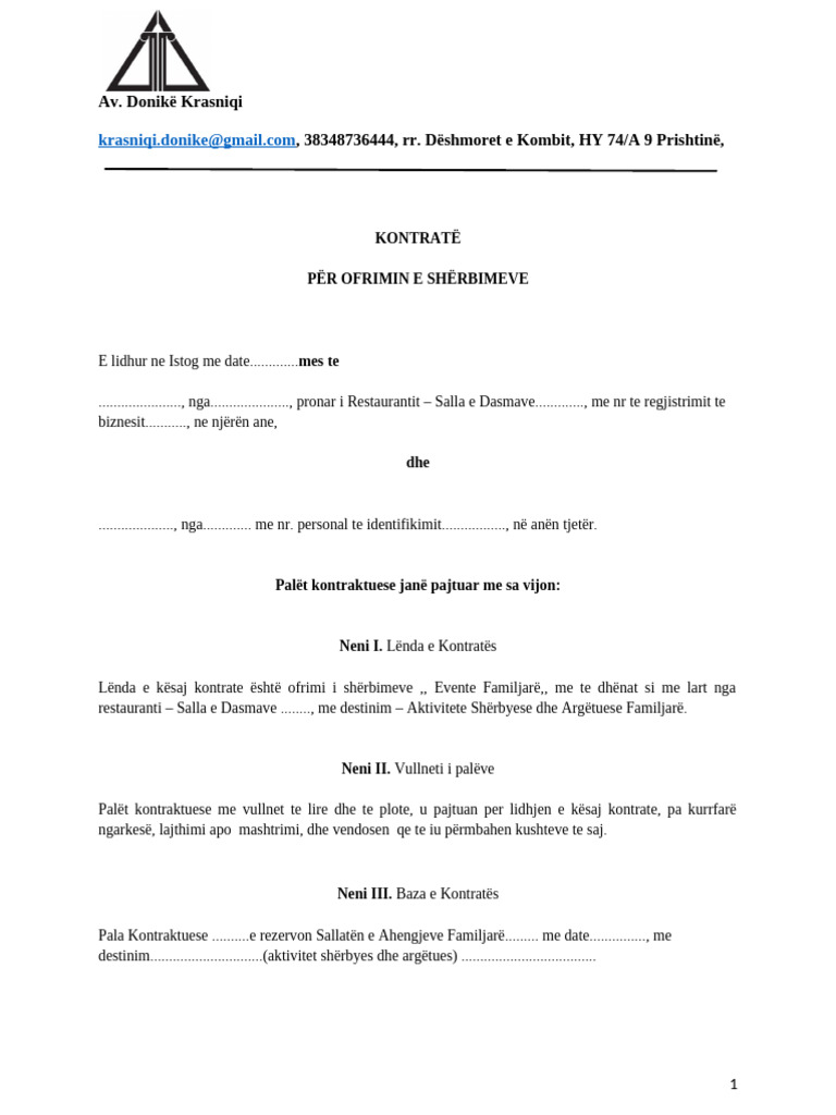 Kontrate Per Sherbimet | PDF