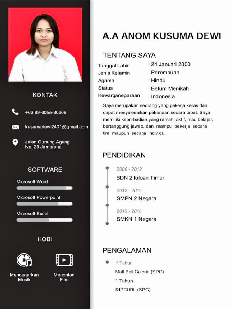 CV A A Anom Kusuma Dewi | PDF