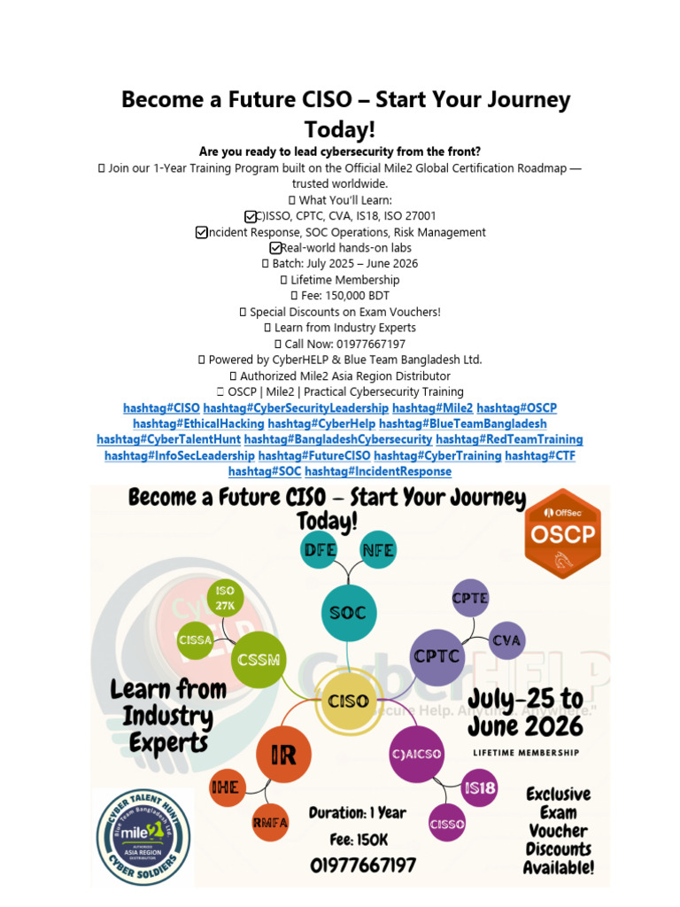 CISO Training Program: Start Your Journey | PDF | Computer Security ...