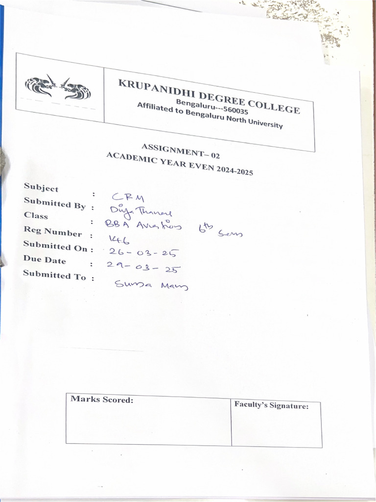 CRM Diya Assignment 2 | PDF