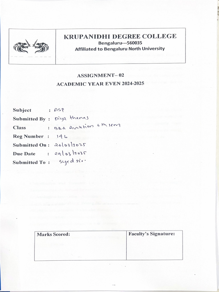 ASP Diya Assignment 2 | PDF