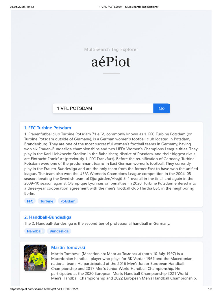 1 VFL POTSDAM - MultiSearch Tag Explorer | PDF | Association Football ...