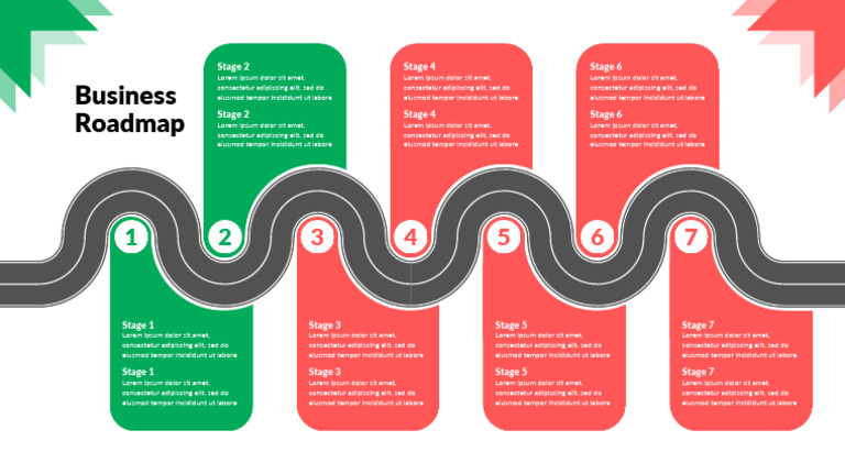 Red and Green Modular Business Roadmap Presentation | PDF