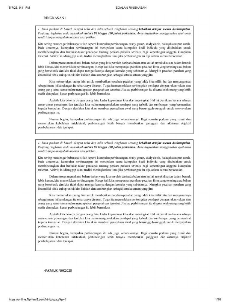 Soalan Ringkasan | PDF