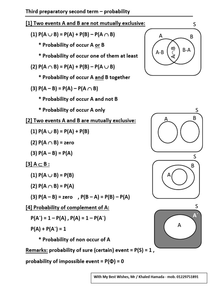 Probability 3rd Prep | PDF