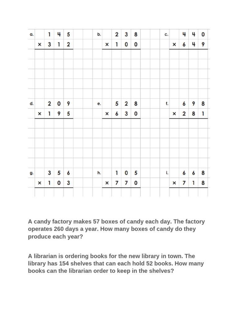Multiplication Practice Sheet | PDF