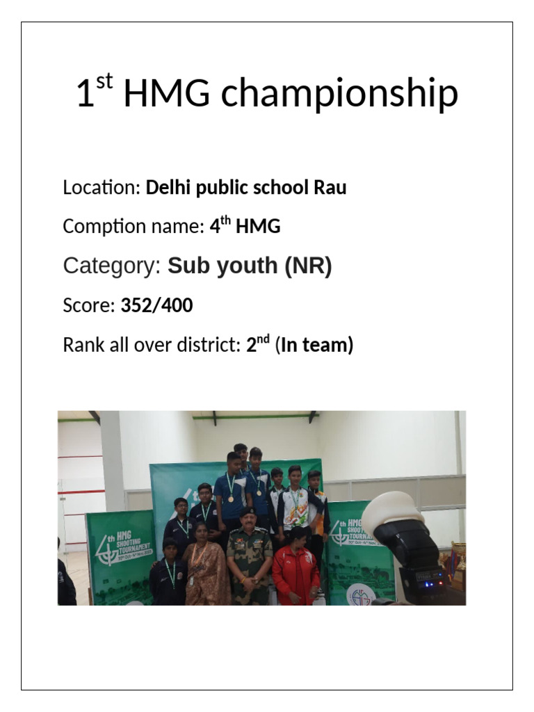 1st HMG Championship | PDF