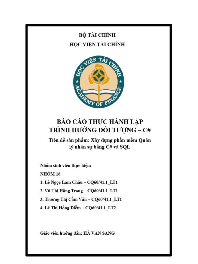 Báo Cáo TH C Hành C Sharp | PDF
