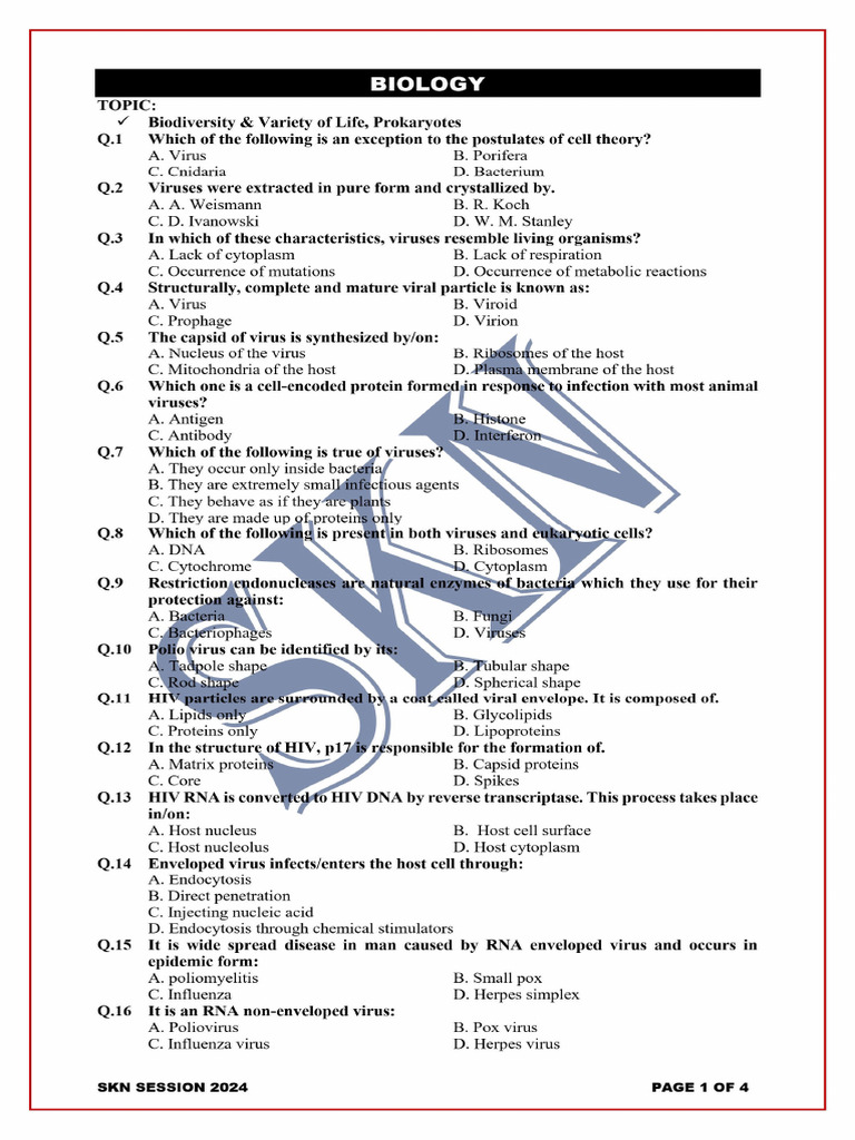 Kips Reconduct Session 2024 Biology Unit - 04 | PDF