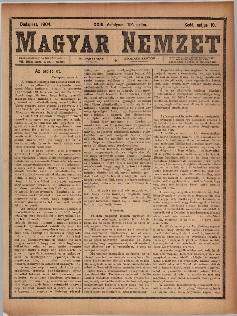 Magyar Nemzet, 1904. Május 10. | PDF