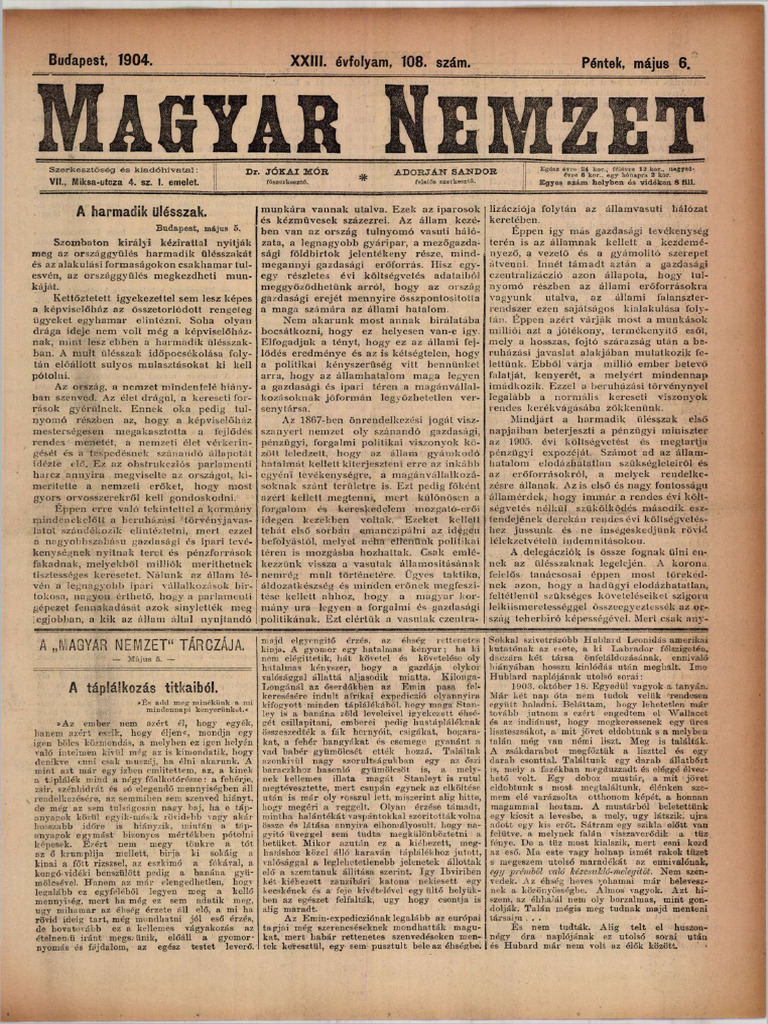 Magyar Nemzet, 1904. Május 6. | PDF
