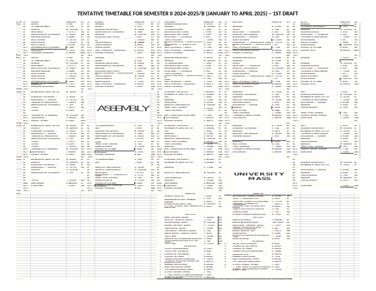 Semester II 2024-2025 Timetable | PDF