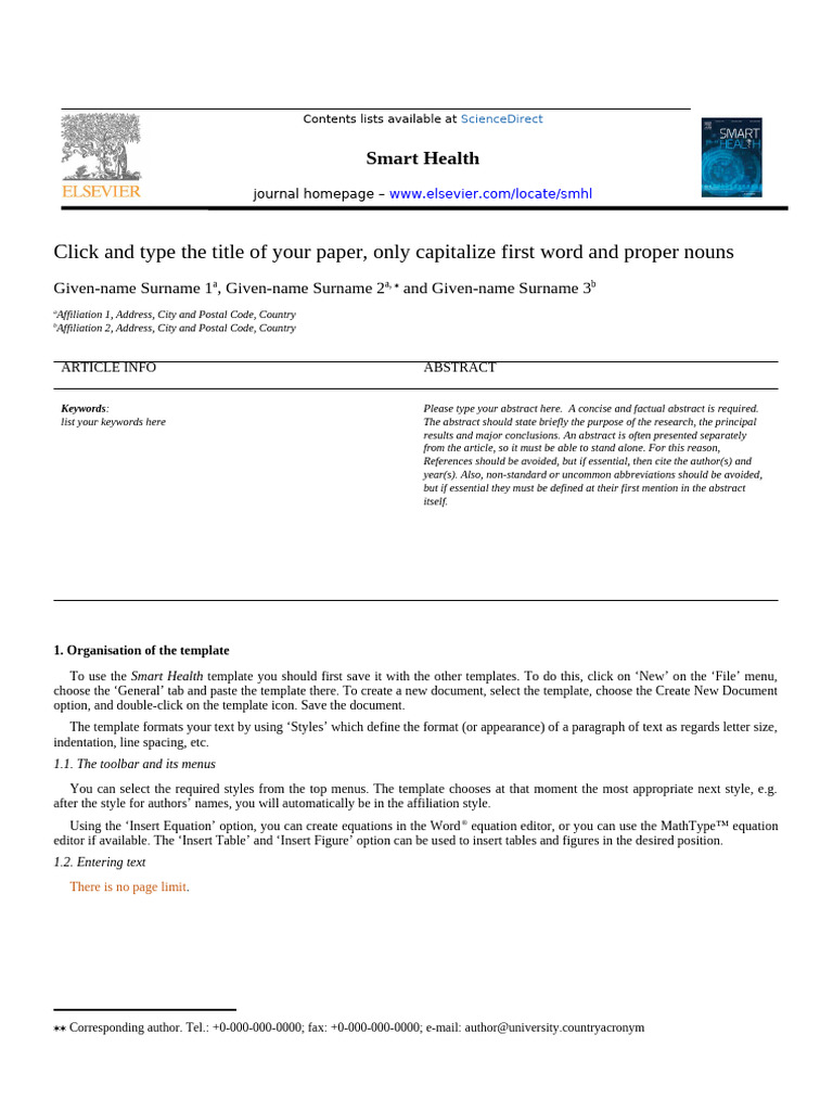 Smart Health Word Template | PDF | Biometrics | Abstract (Summary)