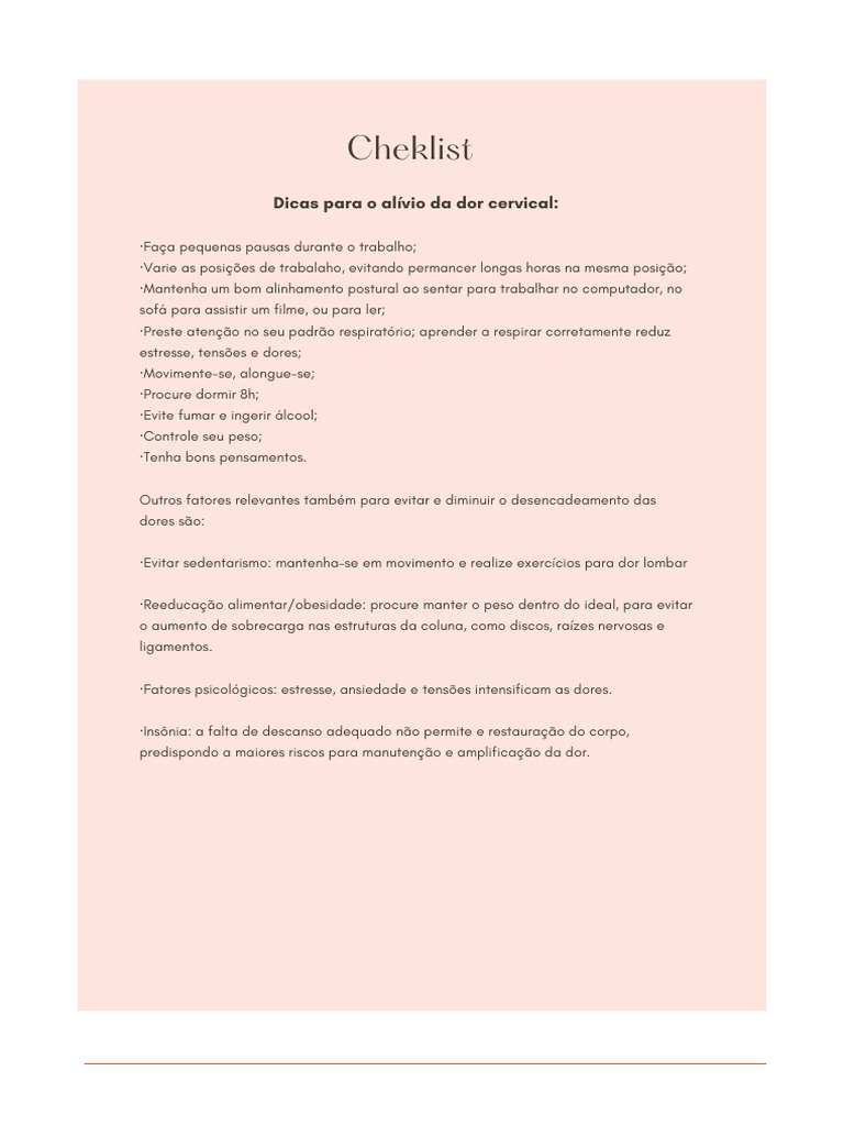 Dicas para Alívio da Dor Cervical | PDF