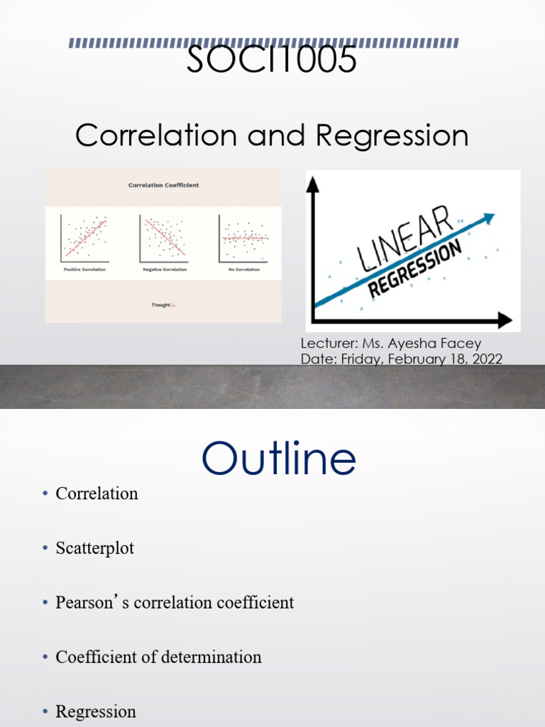 SOCI1005 - Correlation and Regression | PDF | Linear Regression | Scatter Plot