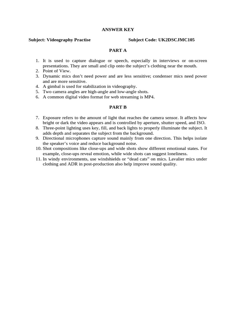 Answer Key VP | PDF