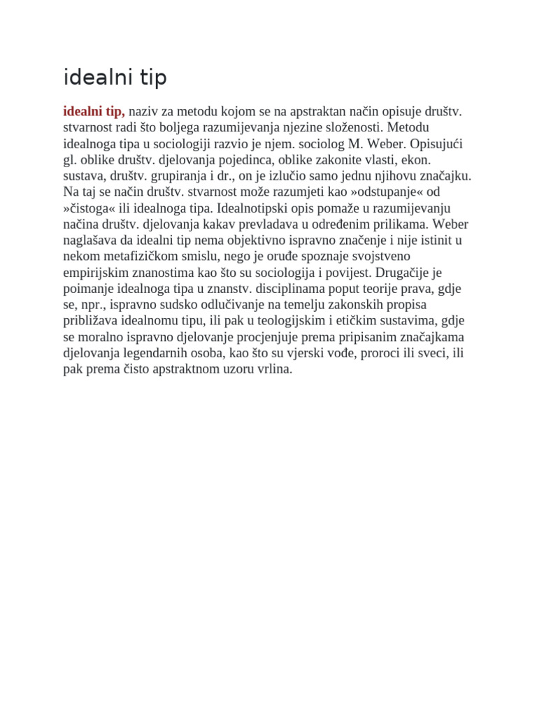 Idealni Tip | PDF