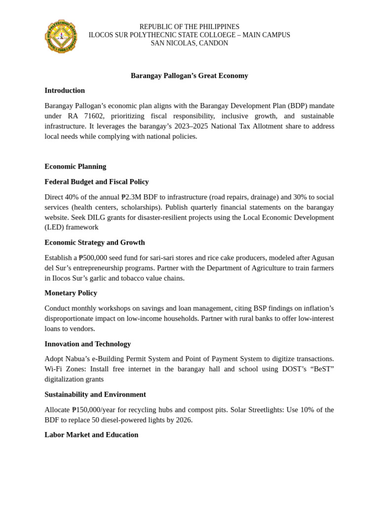 Economic Planning | PDF | Fiscal Policy | Infrastructure