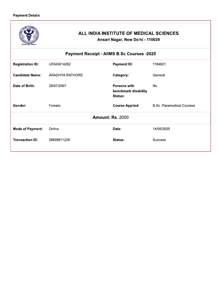 Fees Slip | PDF