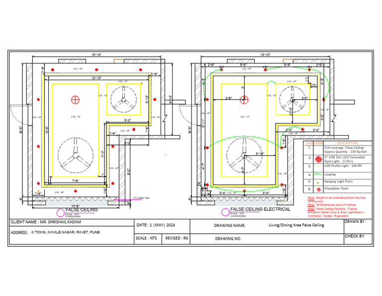 False Ceiling Layout - Living&Dining | PDF | Architectural Elements