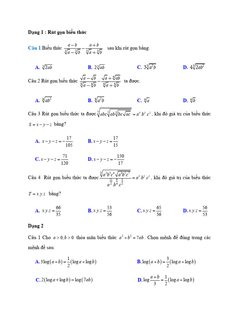 Casio Mũ Loga ^M Giải Đáp | PDF
