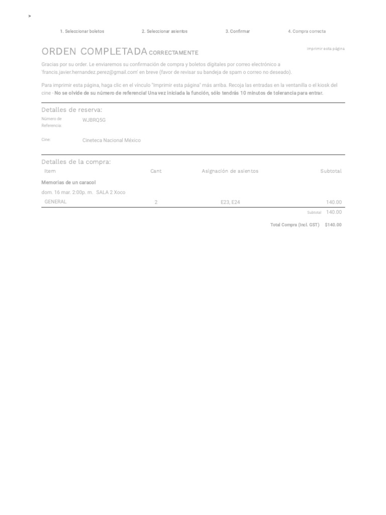 Cineteca Nacional - Boletos | PDF