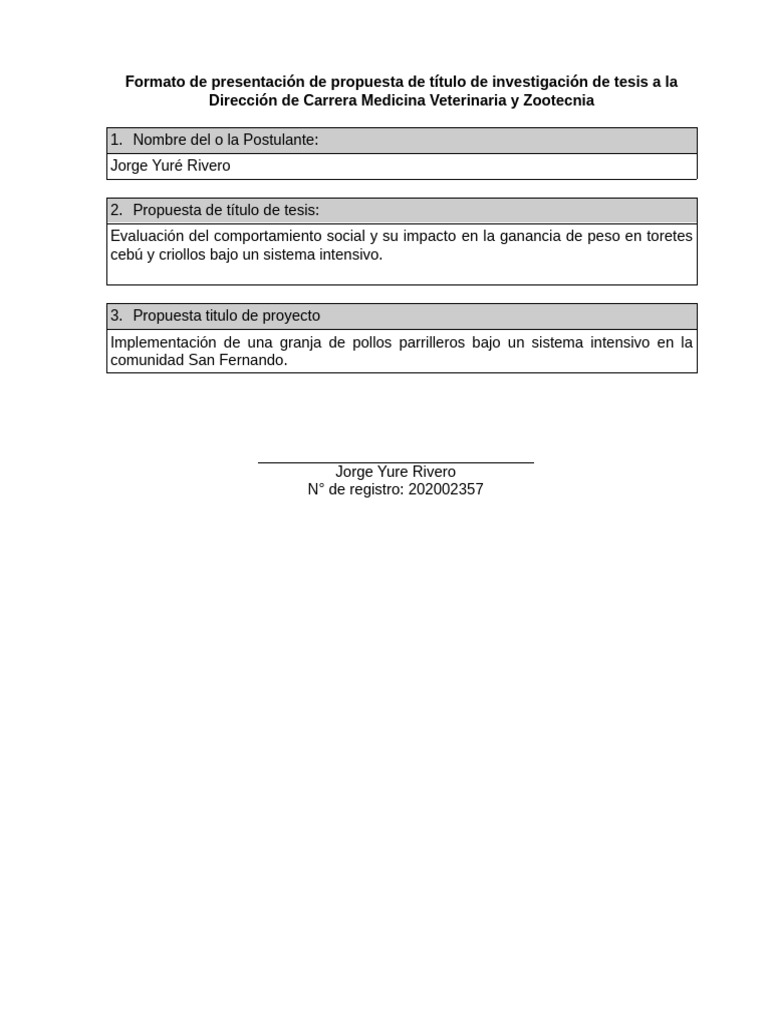 Formato para Propuesta de Título Tesina | PDF