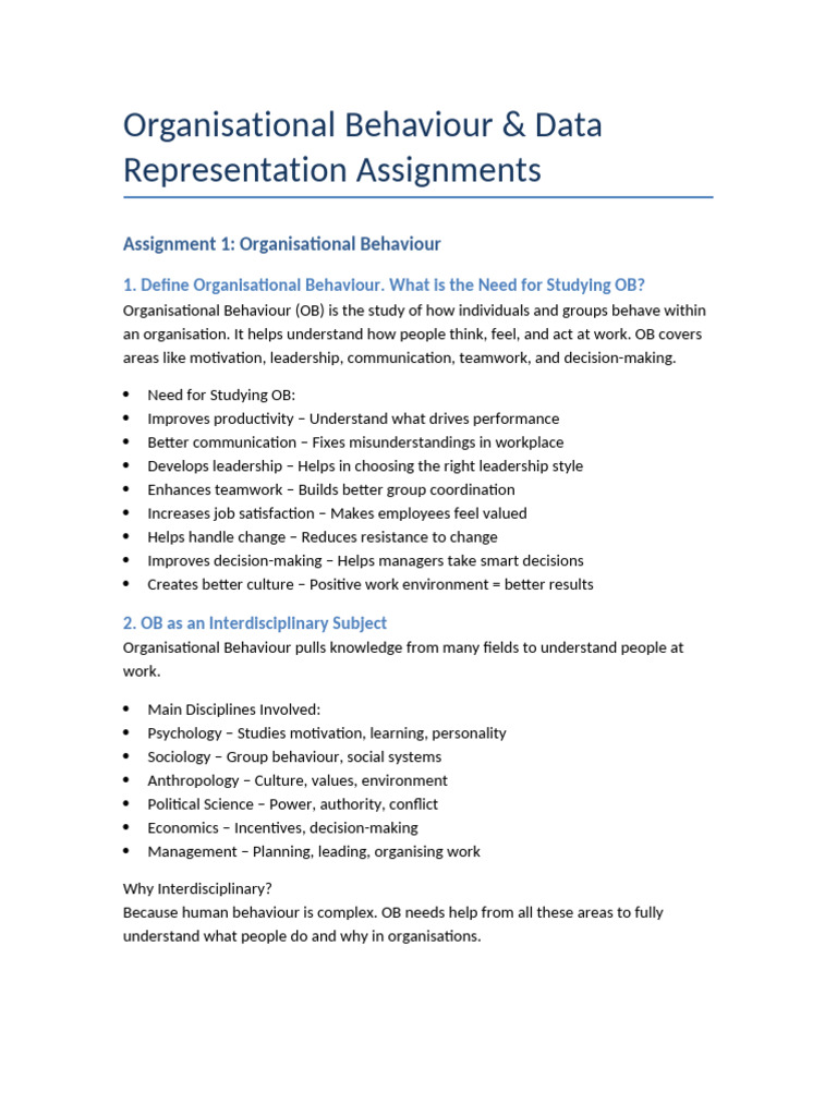 Combined Assignments OB and Data Tables | PDF | Organizational Behavior ...