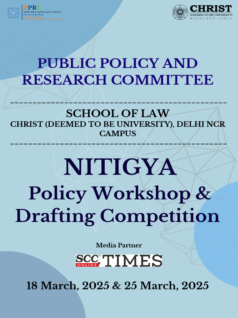 NITIGYA - Policy Workshop & Drafting Competition | PDF