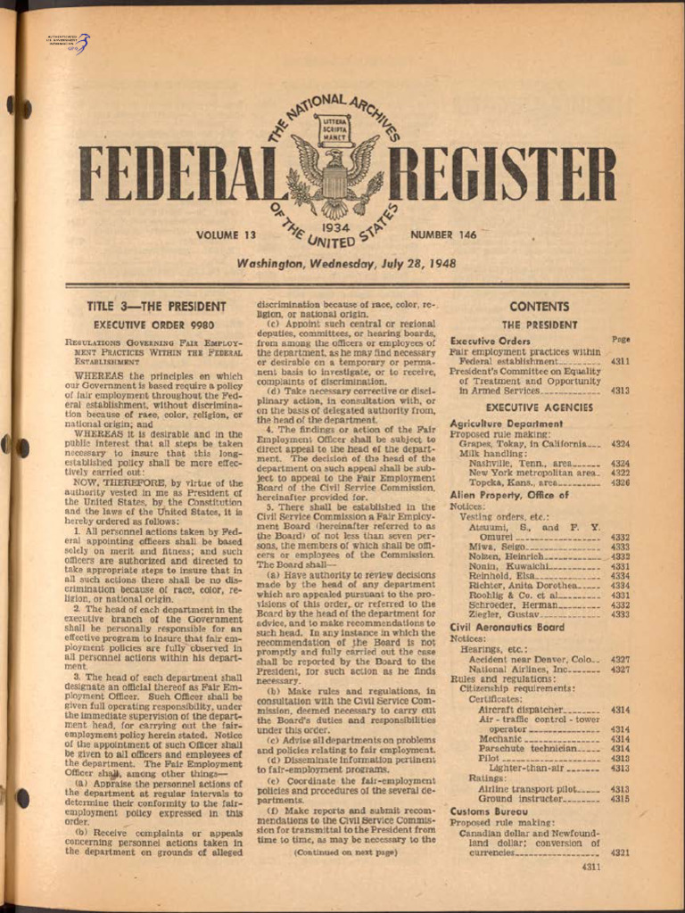 Desegregation of The Military - 9981 - Harry S. Truman | PDF