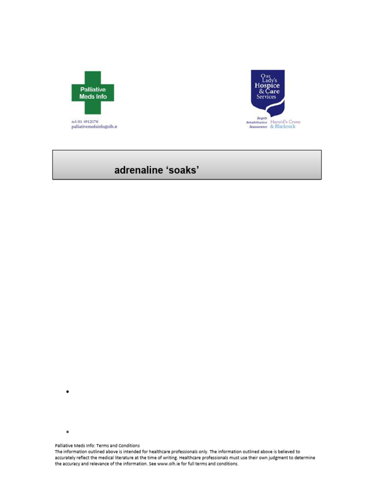 Topical Use of Adrenaline for Bleeding | PDF | Skin | Medical Specialties