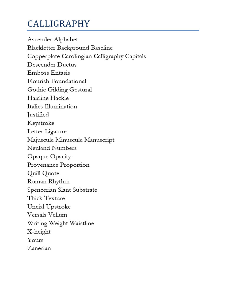 w002 Calligraphy | PDF