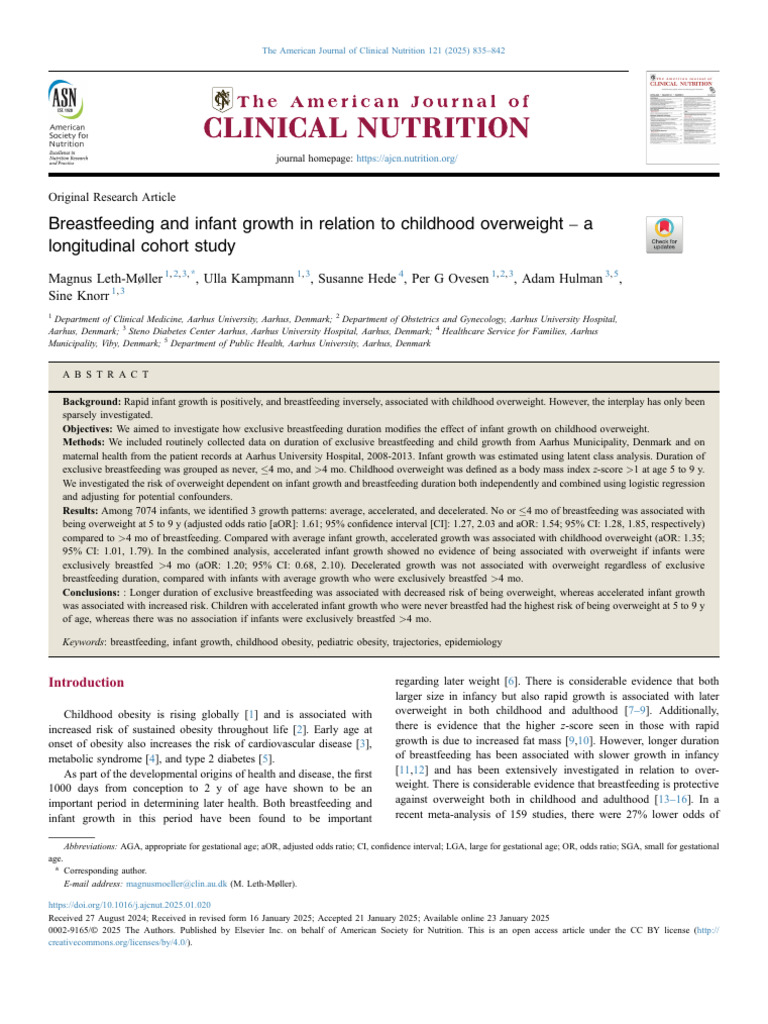 Breastfeeding and Infant Growth in Relation To Chi | PDF ...