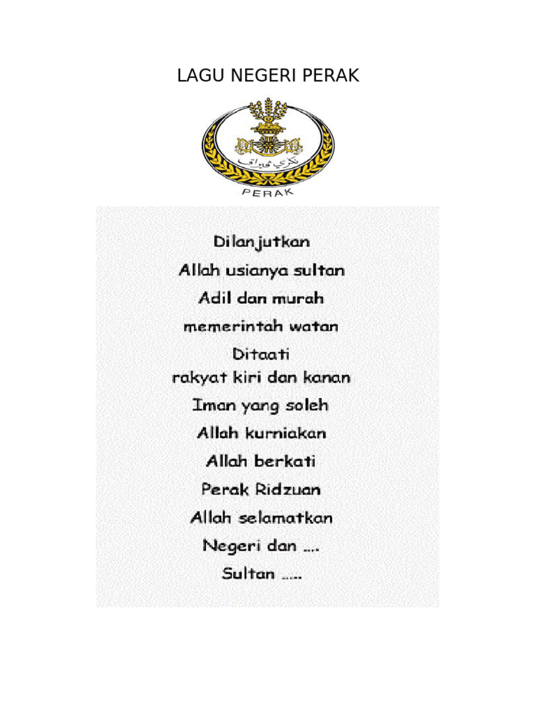 Lagu Negeri Perak | PDF