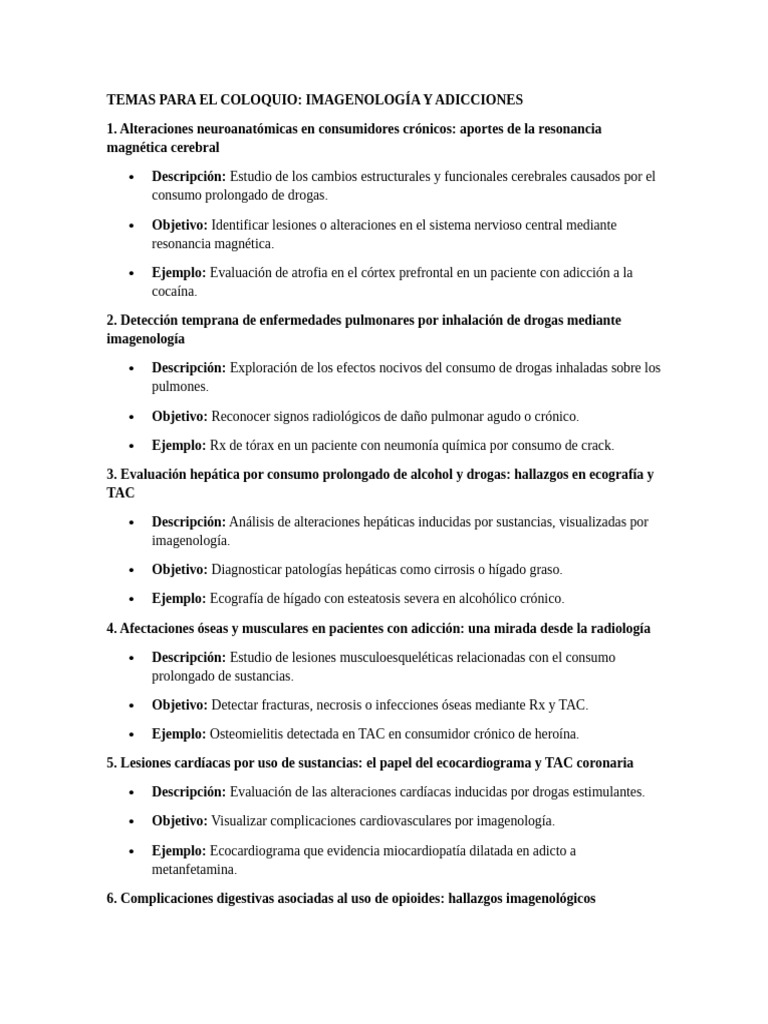 Temas para El Coloquio | PDF | Imagenes medicas | Ct Scan