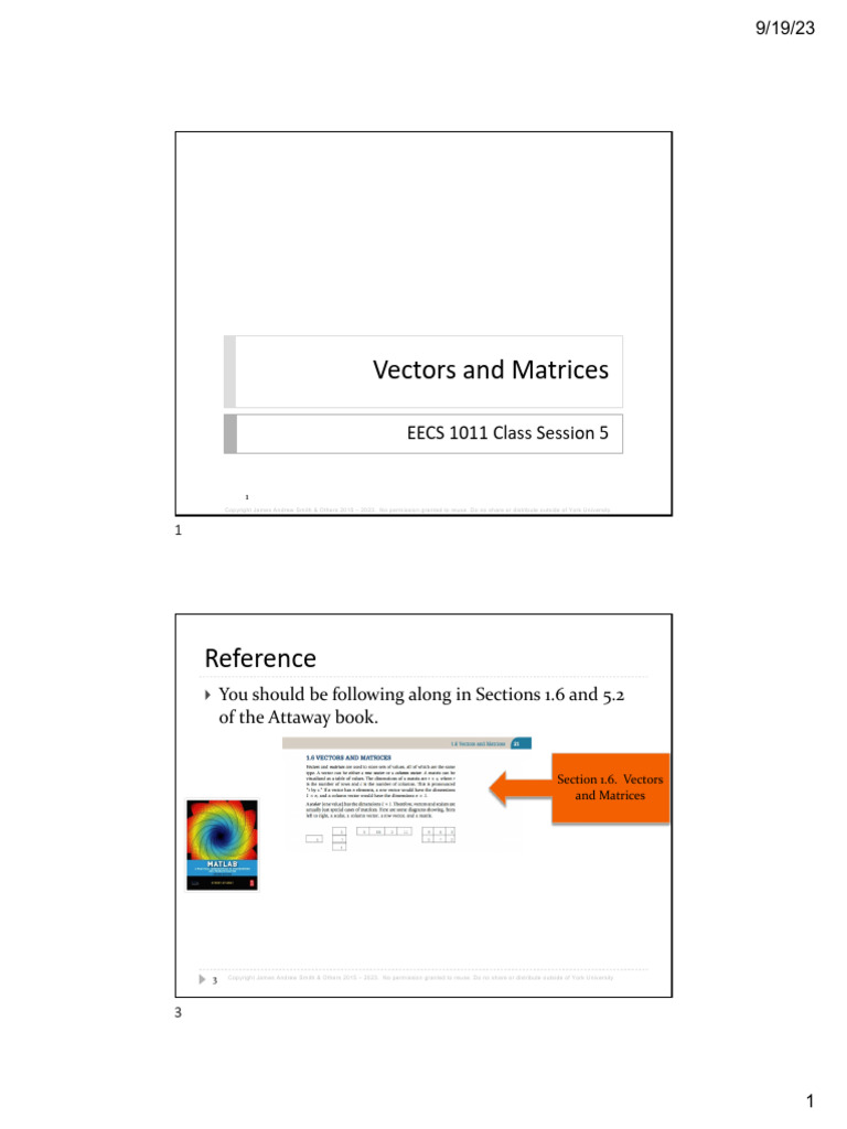 Day05 and 06 Vectors and Matrices 2023 StudentVersion v4 | PDF | Norm (Mathematics) | Matrix ...