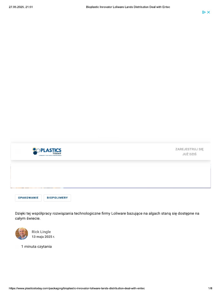 Bioplastic Innovator Loliware Lands Distribution Deal With Entec | PDF