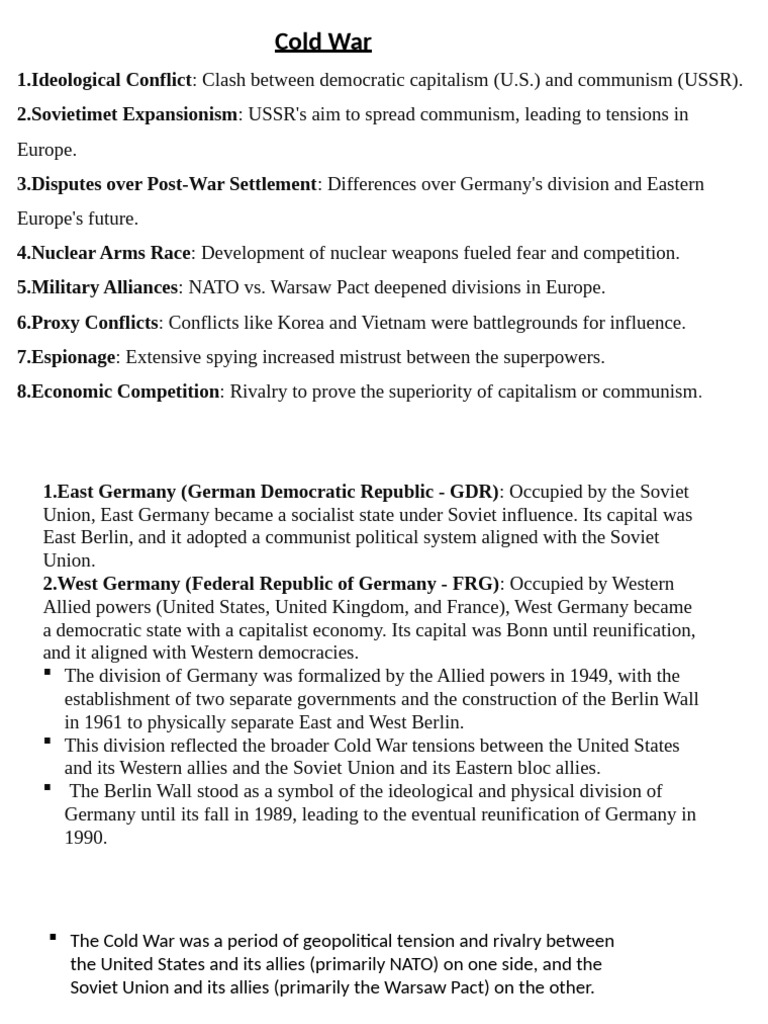 Key Aspects of the Cold War Explained | PDF | Cold War | Soviet Union