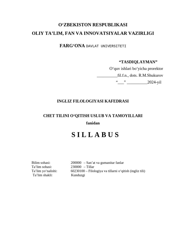 Chet Til Us Va Tam Sillabus | PDF